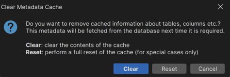 Metadata Cache Configuring The Metadata Cache In DbVisualizer