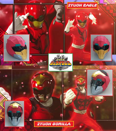 Zyuoh Eagle Gorilla Helmet Zyuohger By Paperranger84 On Deviantart