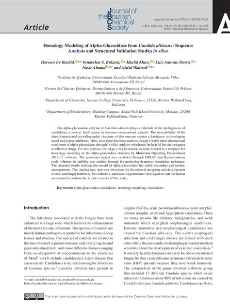 Pdf Homology Modeling Of Alpha Glucosidase From Candida Albicans