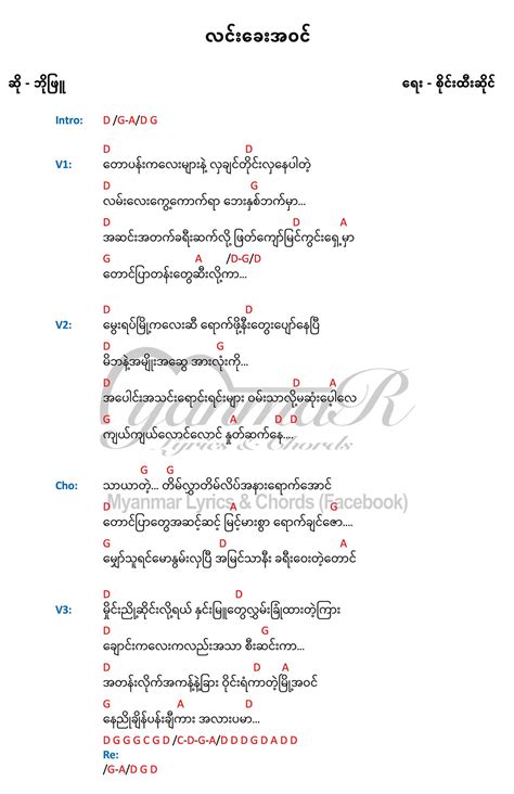 သီချင်းစာသား တောင်းချင်သူများ Myanmar Lyrics And Chords Facebook