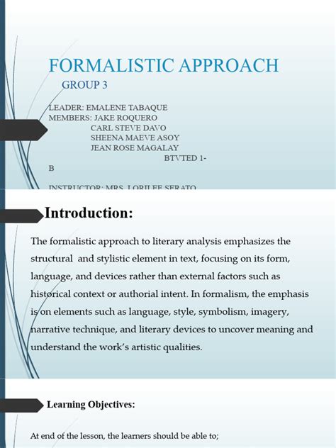 Formalistic Approach Download Free Pdf Liberal Arts Education