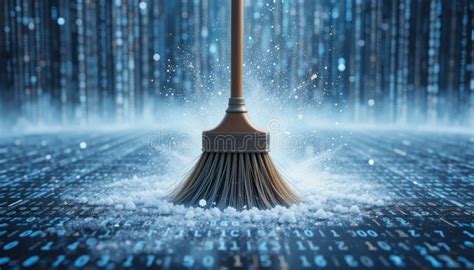 Digital Cleaning Concept Symbolizing Data Maintenance And Hygiene In