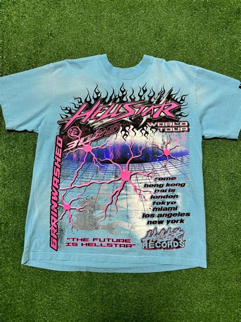 Hellstar Hellstar Neuron Tour T Shirt Light Blue Grailed