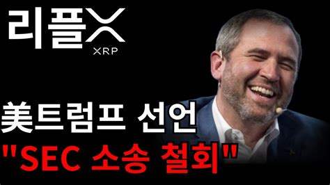 리플 Xrp 美 트럼프 선언 Sec 소송 철회 Xrp 리플 리플전망 리플분석 리플코인