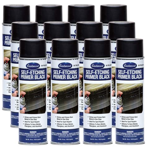 Eastwood Self Etching Black Primer Stainless Steel Aluminum Chrome Aerosol 16 Oz 12 Pack Eastwood Self Etching Black Primer Stainless Steel Aluminum Chrome Aerosol 16 Oz 12 Pack