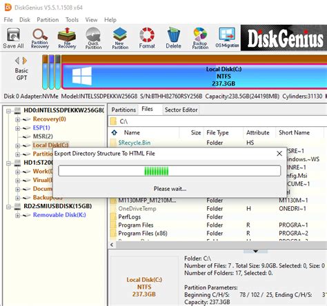 Export Directory Tree Of A Drive To An Html File Diskgenius