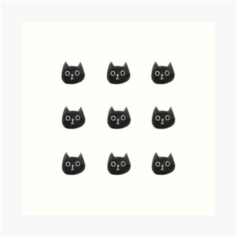 Cute Kawaii Void Cat Black Kitten Cartoon Sticker Art Print For Sale By Dai Yu Redbubble