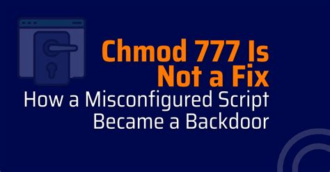 Chmod 777 Is Not A Fix Xygeni