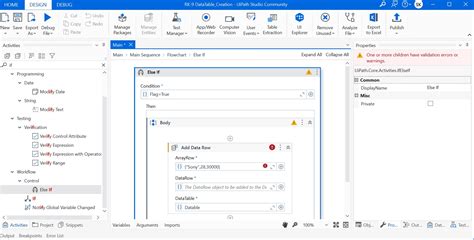 Have Created An Automation To Add Data Row To Data Table But Showing Some Errorthanks For Any
