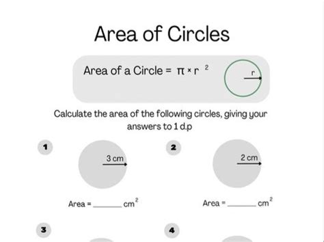 Area Of Circle Teaching Resources