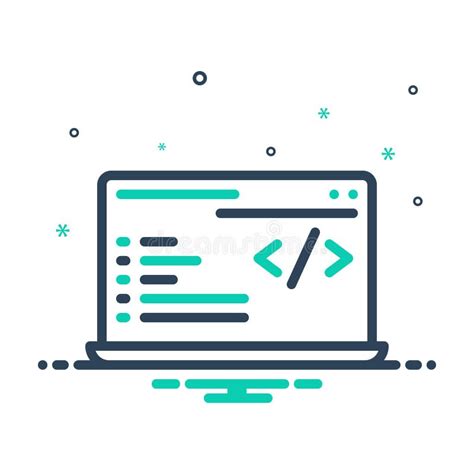 Mix Icon For Coding Programming And Development Stock Vector Illustration Of Sign Logotype
