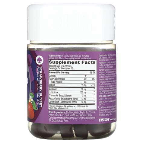 Olly Sleep Maximum Strength Strawberry Sunset 50 Gummies