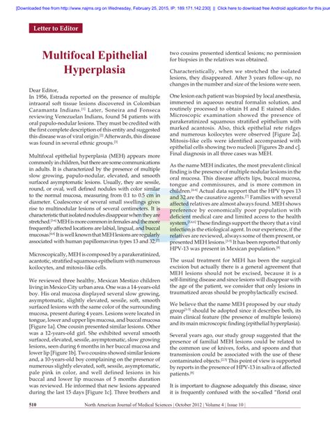 Pdf Multifocal Epithelial Hyperplasia