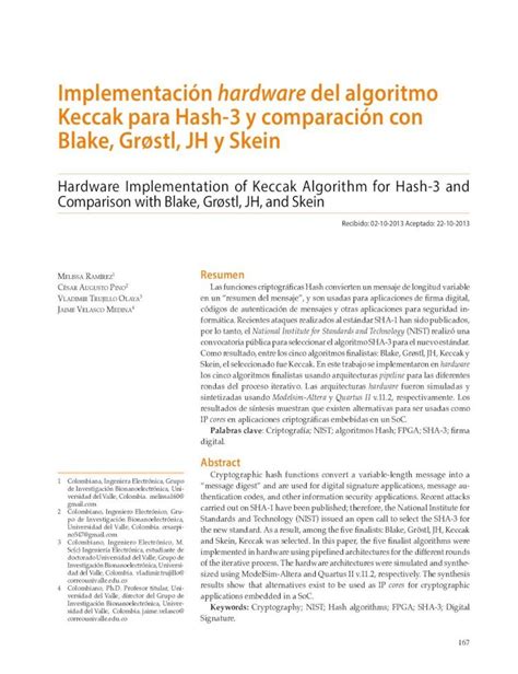 Pdf Implementación Hardware Del Algoritmo Keccak Para Hash 3 Y