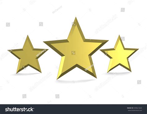 Three Golden Star 3d Stock Illustration 599621843 | Shutterstock