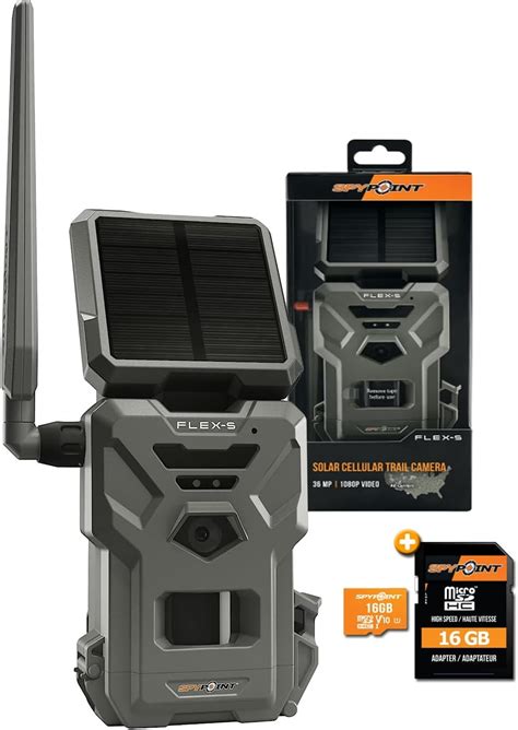 Spypoint Flex S Solar Cellular Trail Cam Lte 100ft Range 16gb Sd