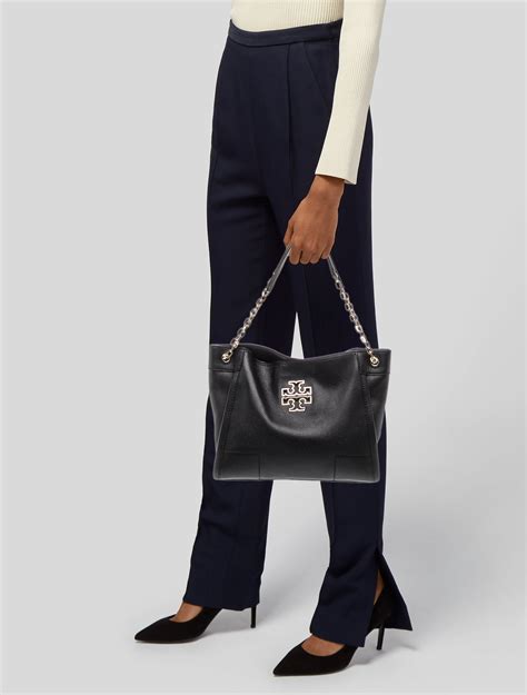 Tory Burch Leather Shoulder Bag Black Shoulder Bags Handbags