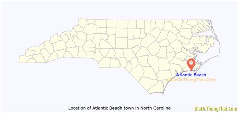 Map Of Atlantic Beach Town North Carolina Thong Thai Real