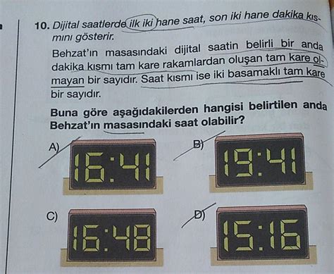 10 Dijital Saatlerde Ilk Iki Hane Saat Son Iki Hane Dakika Kis Mini
