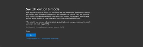 Switch out of S Mode ou comment désactiver le S Mode sur Windows 10