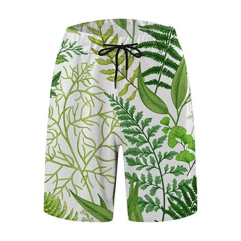 Summer Vintage 3d Tropical Leaves Printing Beach Shorts For Men Fashion