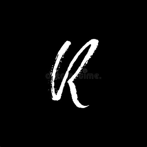 Letter R Handwritten By Chalk Bold Font Vector Illustration Stock Vector Illustration Of
