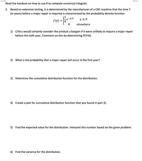 Solved Read The Handout On How To Use R To Compute Numerical