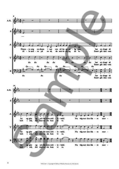 Dromte Mig En Drom I Nat Sheet Music For Mixed Choir