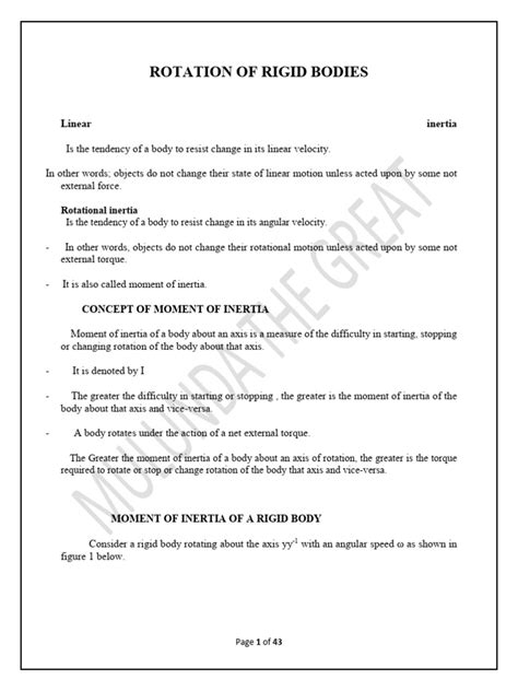 Rotation Of Rigid Bodies Pdf Rotation Around A Fixed Axis Torque
