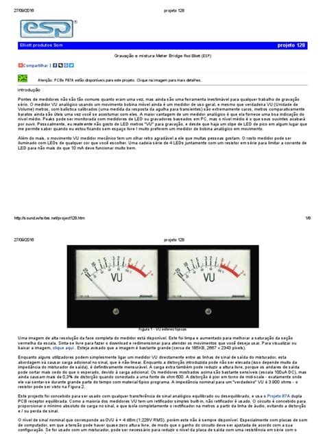 Vu Meter Analógico Pdf Placa De Circuito Impresso Retificador