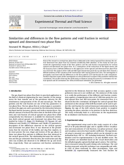 Pdf Similarities And Differences In The Flow Patterns And Void Fraction In Vertical Upward And