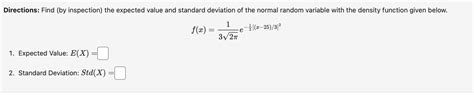 solved directions find by inspection ﻿the expected value