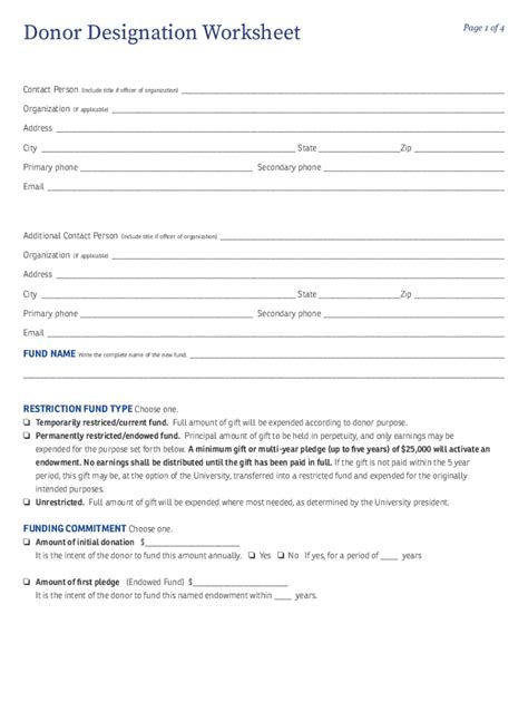 Fillable Online Donation Sheet Template 9free Pdf Documents