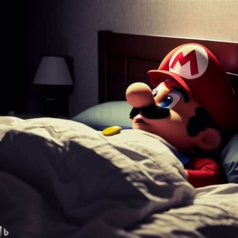 Mario In Bed Waiting To See If He Gets A Response Rmarioaiart