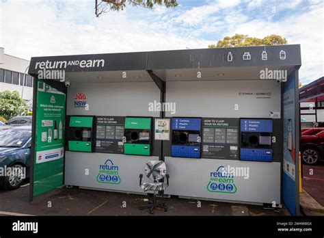 Return And Earn Recycling Bank Where Customers Can Receive A Credit For
