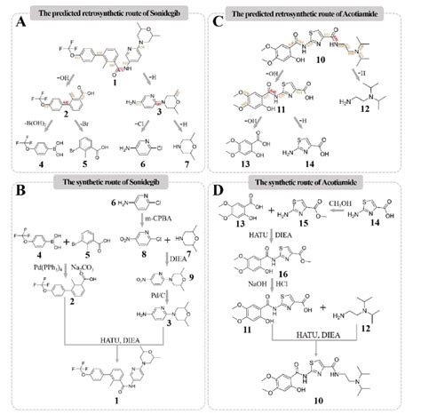 Predicted Retrosynthetic Routes And Real Chemical Synthetic Routes A Download Scientific