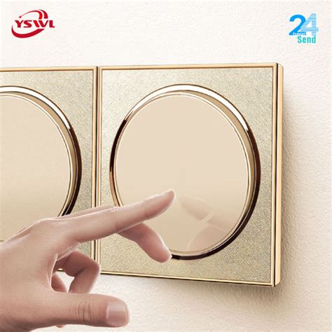 Yswl Wall Light Switch Socket 10 13a 18k Gold Plated Panel Switches 1 2