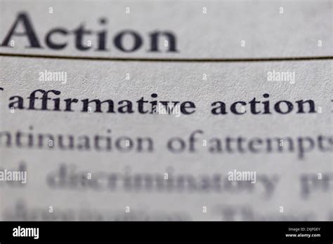 Affirmative Action Printed In Text On Page As Visual Aid Or Business