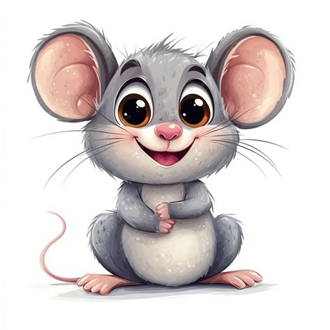 Charming Grey Mouse Vector Illustration Premium Ai Generated Vector