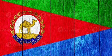 Flag And Coat Of Arms Of State Of Eritrea On A Textured Background