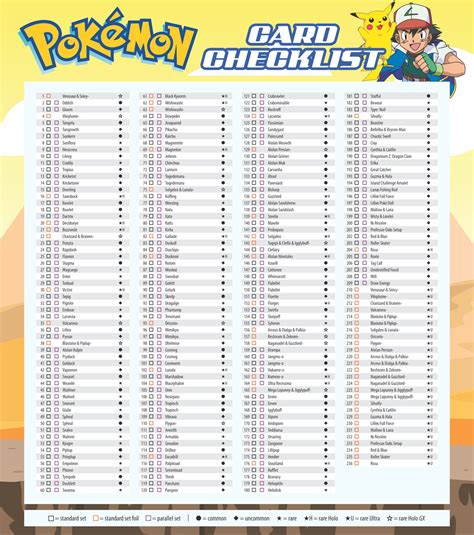 Pokemon Card Printable Checklist Printable Free Templates