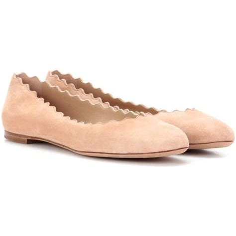 Chloé Lauren Suede Ballerinas Nude Flats