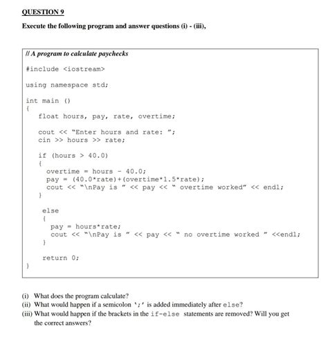 Solved Question 9 Execute The Following Program And Answer