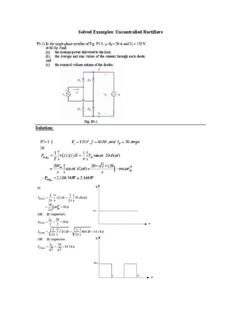 Solved Examples Uncontrolled Rectifiers Pdf