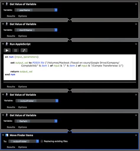 Macos Using Automator And Applescript To Move A File To A Different Folder And Subfolder Based