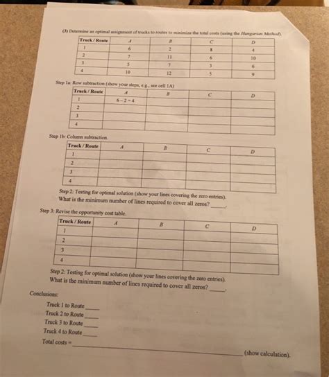 Solved 3 Determine An Optimal Assignment Of Trucks To