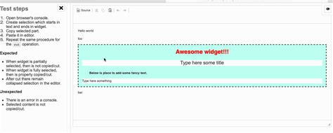 Its Possible To Delete Widget Partially During Selection · Issue 3851 · Ckeditorckeditor4