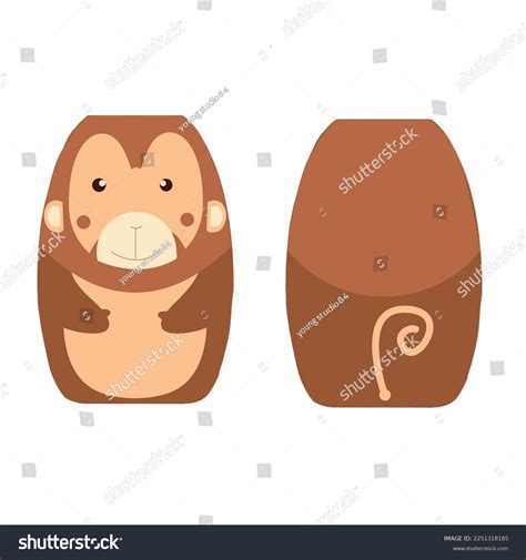 Cute Brown Monkey Doll Design Stock Vector Royalty Free 2251318185