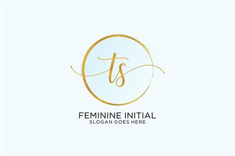 Initial Ts Handwriting Logo With Circle Template Vector Signature