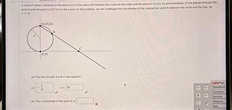solved a crele of radius r centered at the point 0 r in